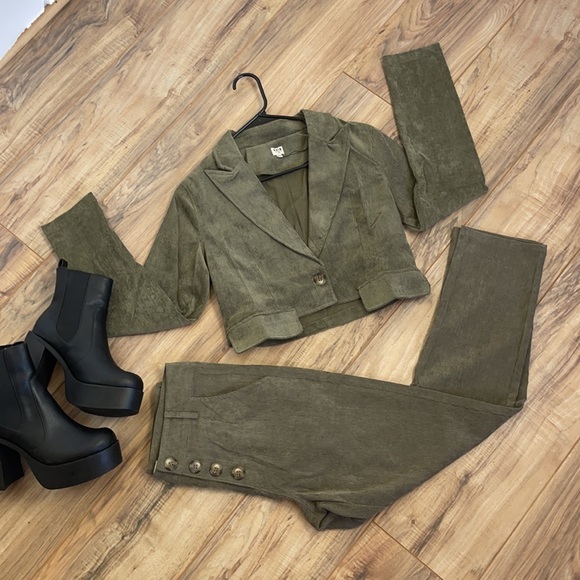 Tops | 2 Piece Corduroy Pants And Jacket Set | Poshmark